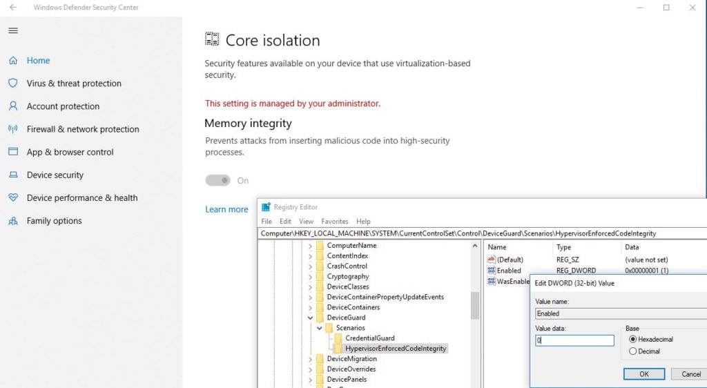 Enable Or Disable Core Isolation And Memory Integrity In Windows 10