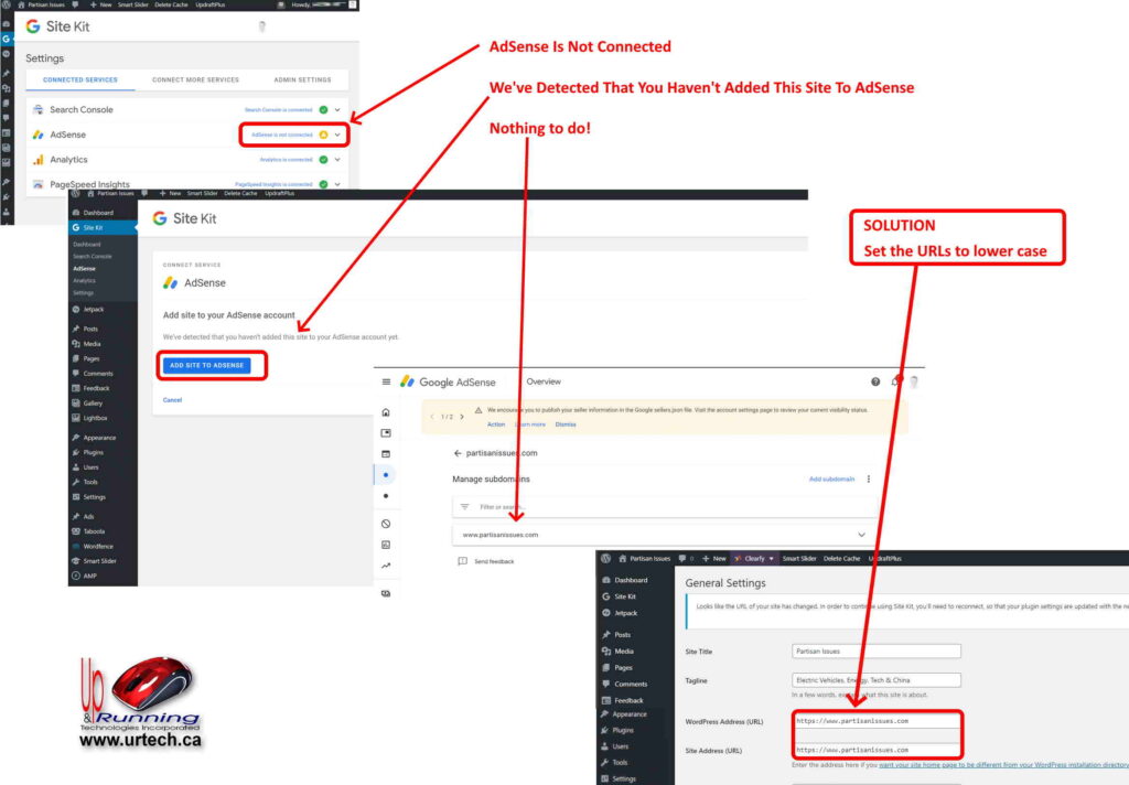 SOLVED: Google Site Kit Will Not Connect To AdSense - Up & Running Inc ...
