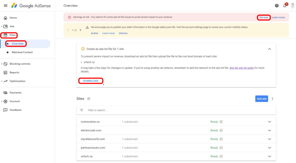 SOLVED How To Download Ads txt From Google AdSense When One Already