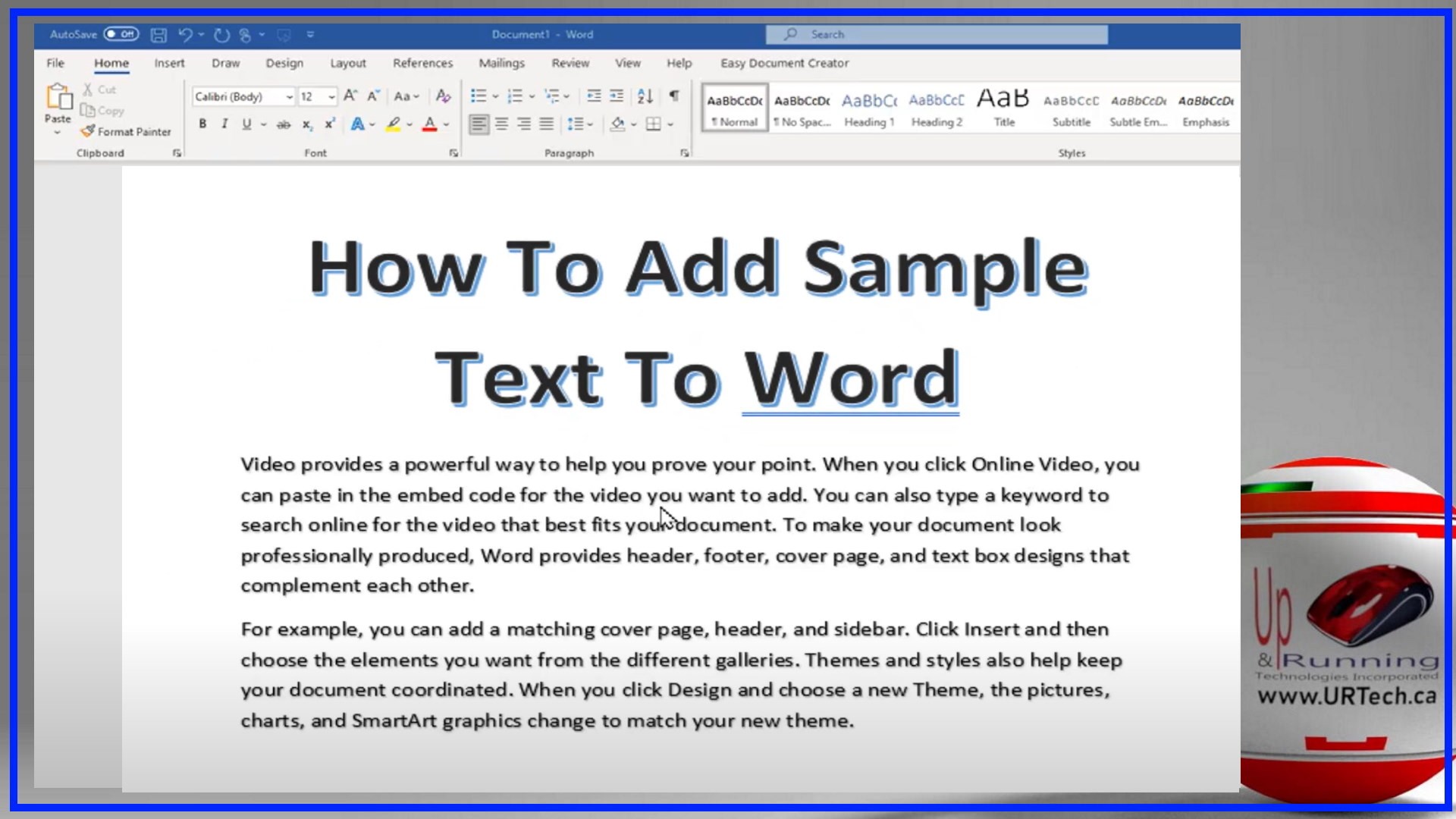SOLVED: How To Add Sample Text To Word or PowerPoint - Up & Running Inc ...