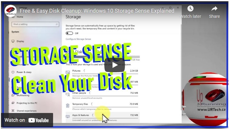 SOLVED: Windows 10 Storage Sense Free & Easy Disk Cleanup: - Up ...