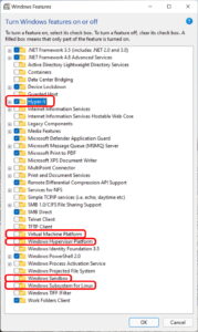 HyperV vs. Virtual Machine Features in Windows 11