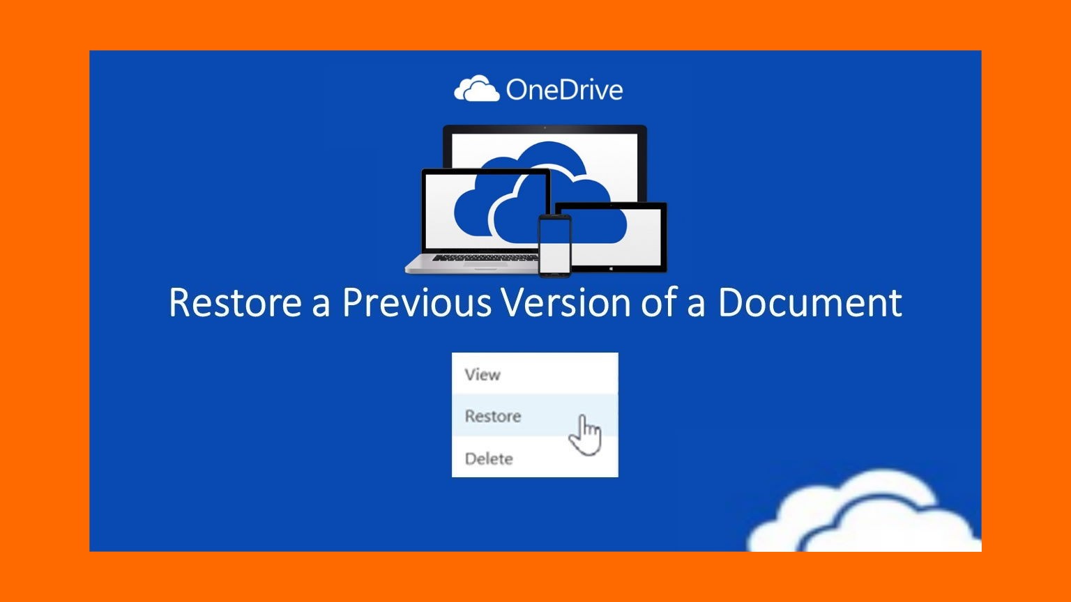 SOLVED: VIDEO: How To Restore Files From OneDrive Version History - Up ...