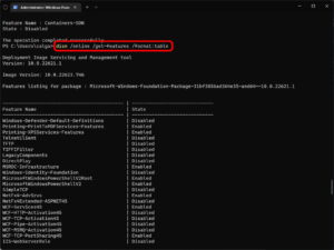 Command To List All Windows Features for Easy Access