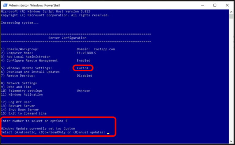 SOLVED: Sconfig Windows Update Settings Stuck on Custom, Cannot Change - Up & Running Inc - Tech ...