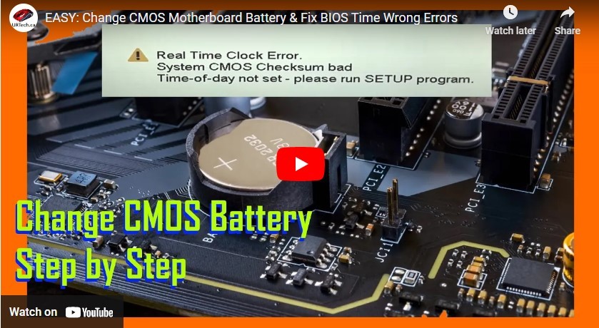 SOLVED: VIDEO: How To Change A Motherboard Battery & Fix Time Errors in the BIOS - Up & Running ...
