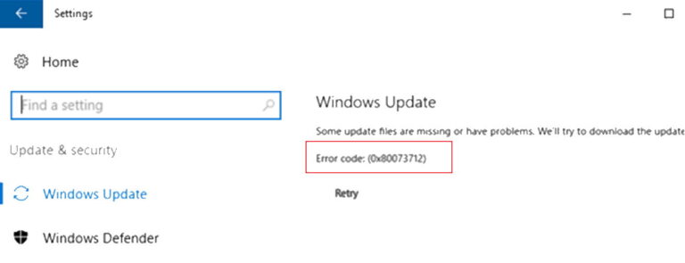 SOLVED: Windows Update Error 0x80073712 - Up & Running Inc - Tech How To's