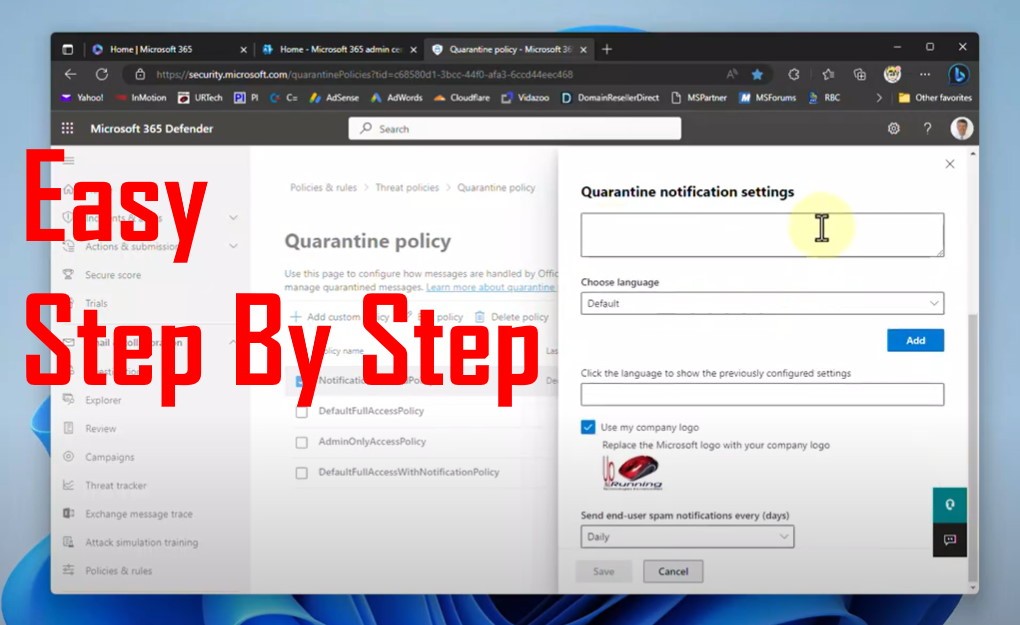 Setup Microsoft 365 Email Quarantine Notifications