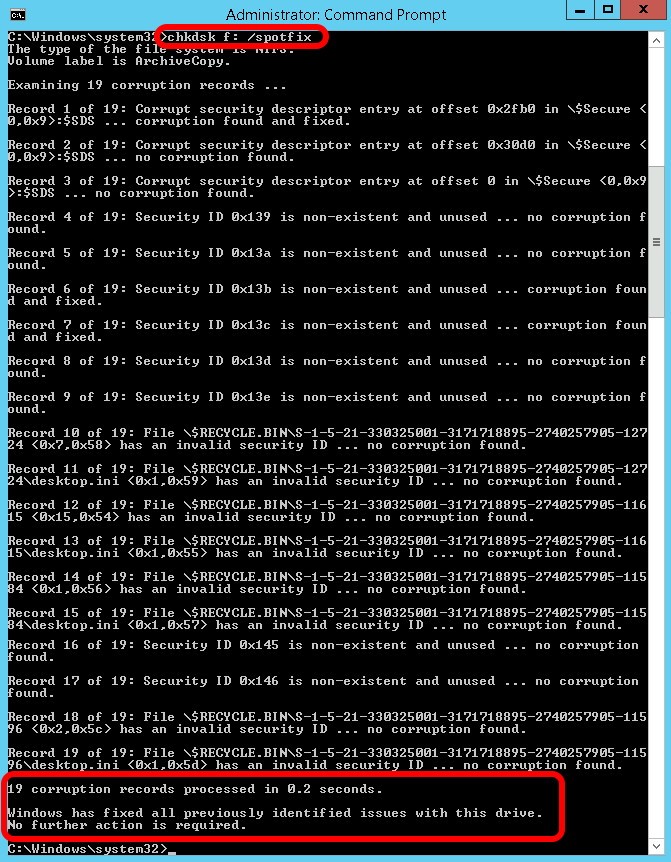 SOLVED: What Is CHKDSK /SPOTFIX? - Up & Running Inc - Tech How To's