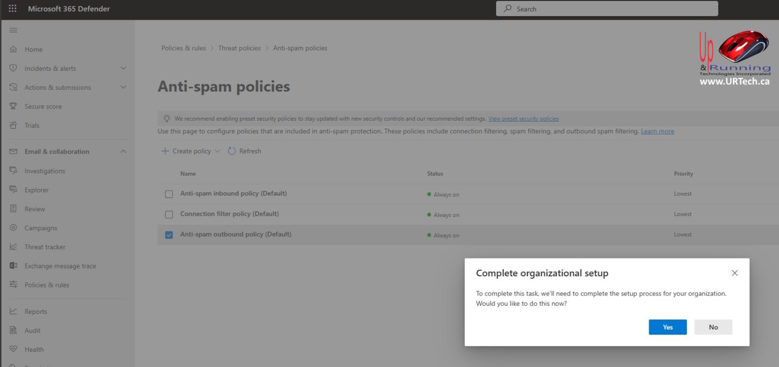 SOLVED: Azure or M365 Prompt - Complete Organizational Setup? - Up & Running Inc - Tech How To's