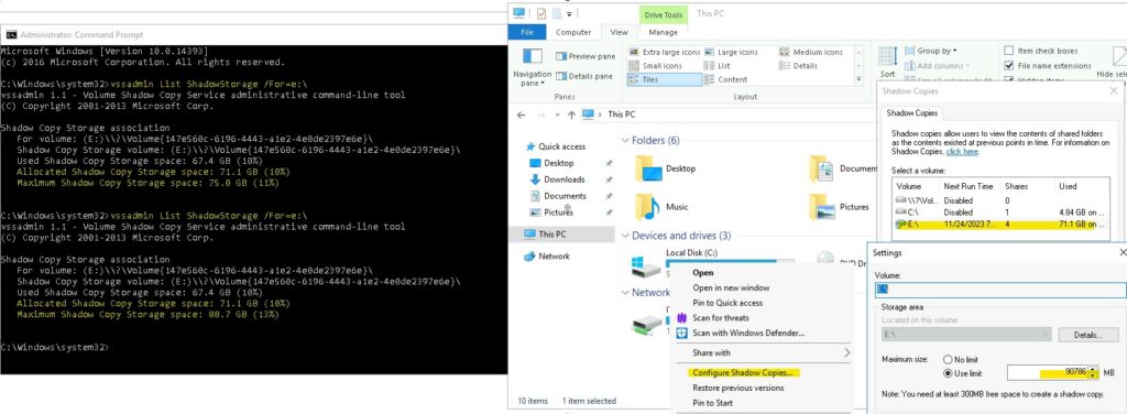Solved How To Expand Vss Shadow Copy Space To Fix Azure Backup Insufficent Disk Space Shadow