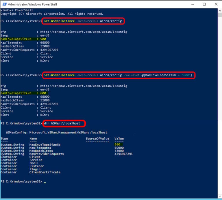 SOLVED: WS-Management Service Cannot Process the Request. The Computed Response Packet Size ...