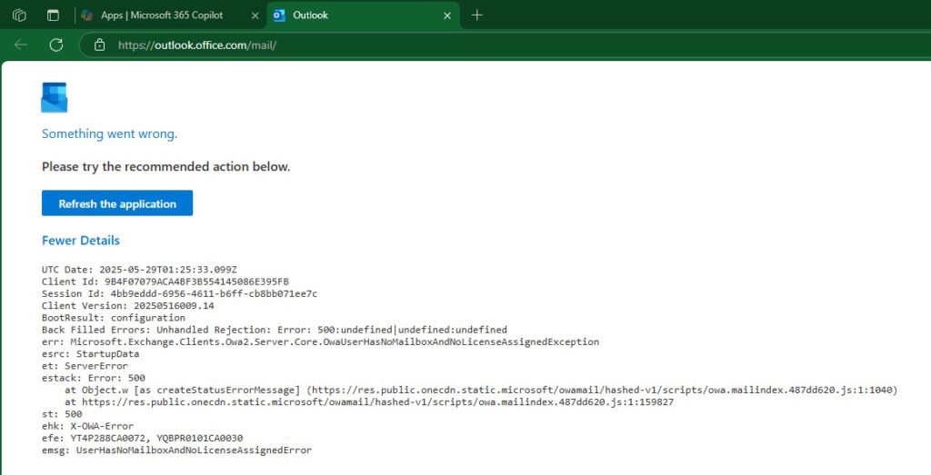 SOLVED: Outlook.Office.com - Something Went Wrong - Unhandled Rejection ...