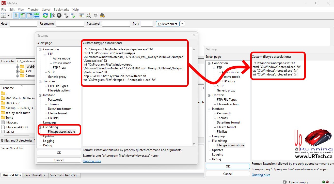FileZilla File Associations Issue After Notepad Update