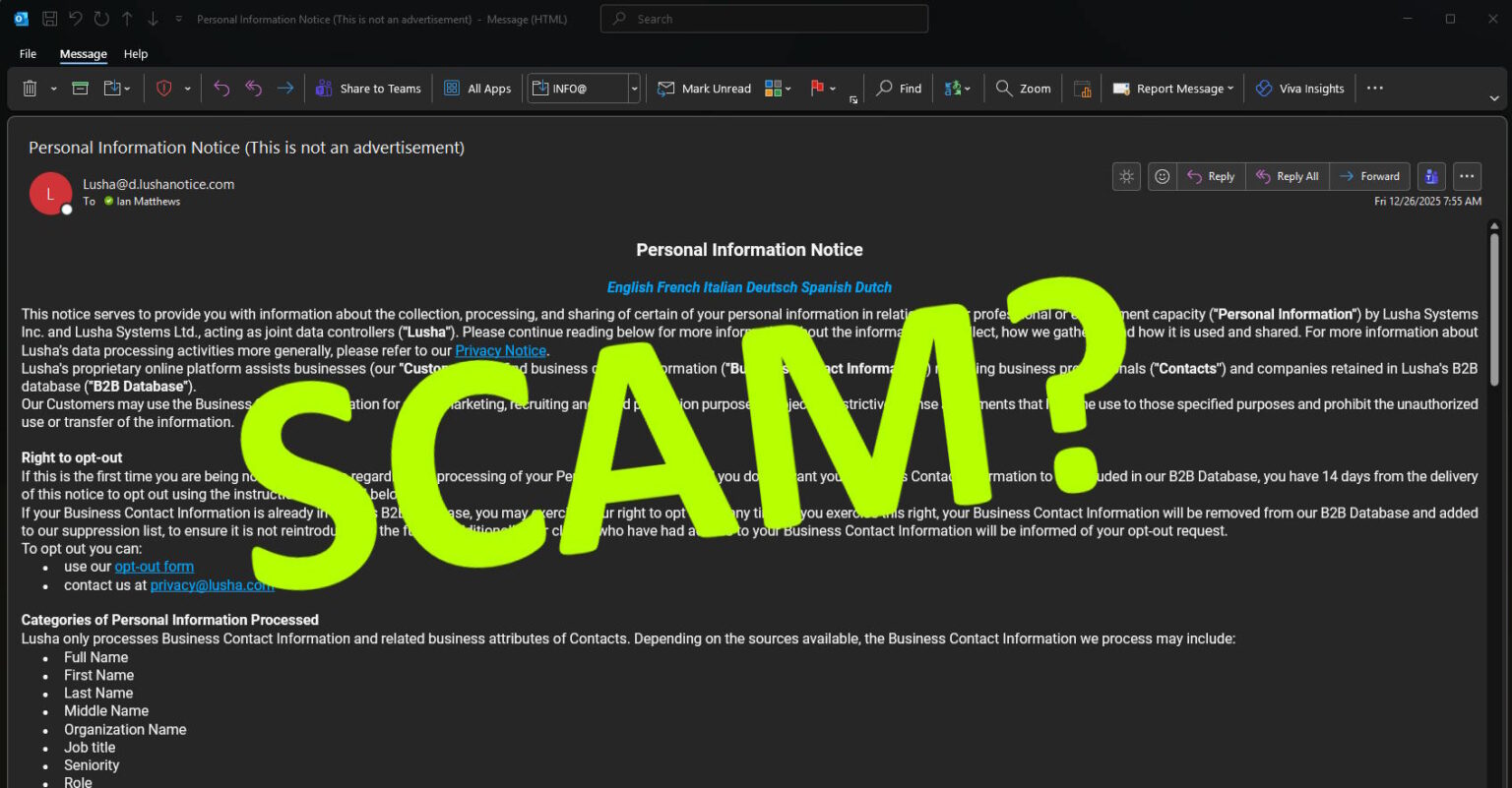 Is the Lusha Email a Scam? Legitimate or Phishing? Surprising Result